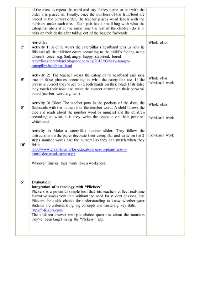 1st lesson plan numbers | DOCX | Education