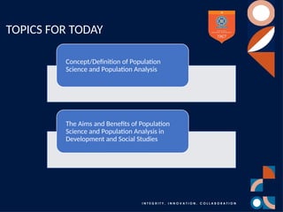 1st Meeting_The concept of the definition of population science and ...