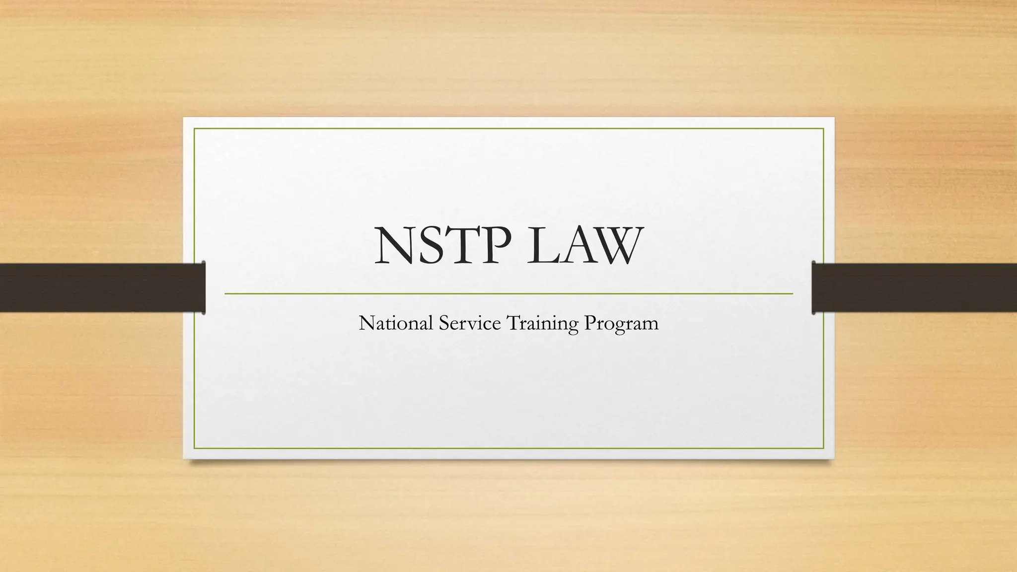 National Service Training Program- NSTP. | PPTX