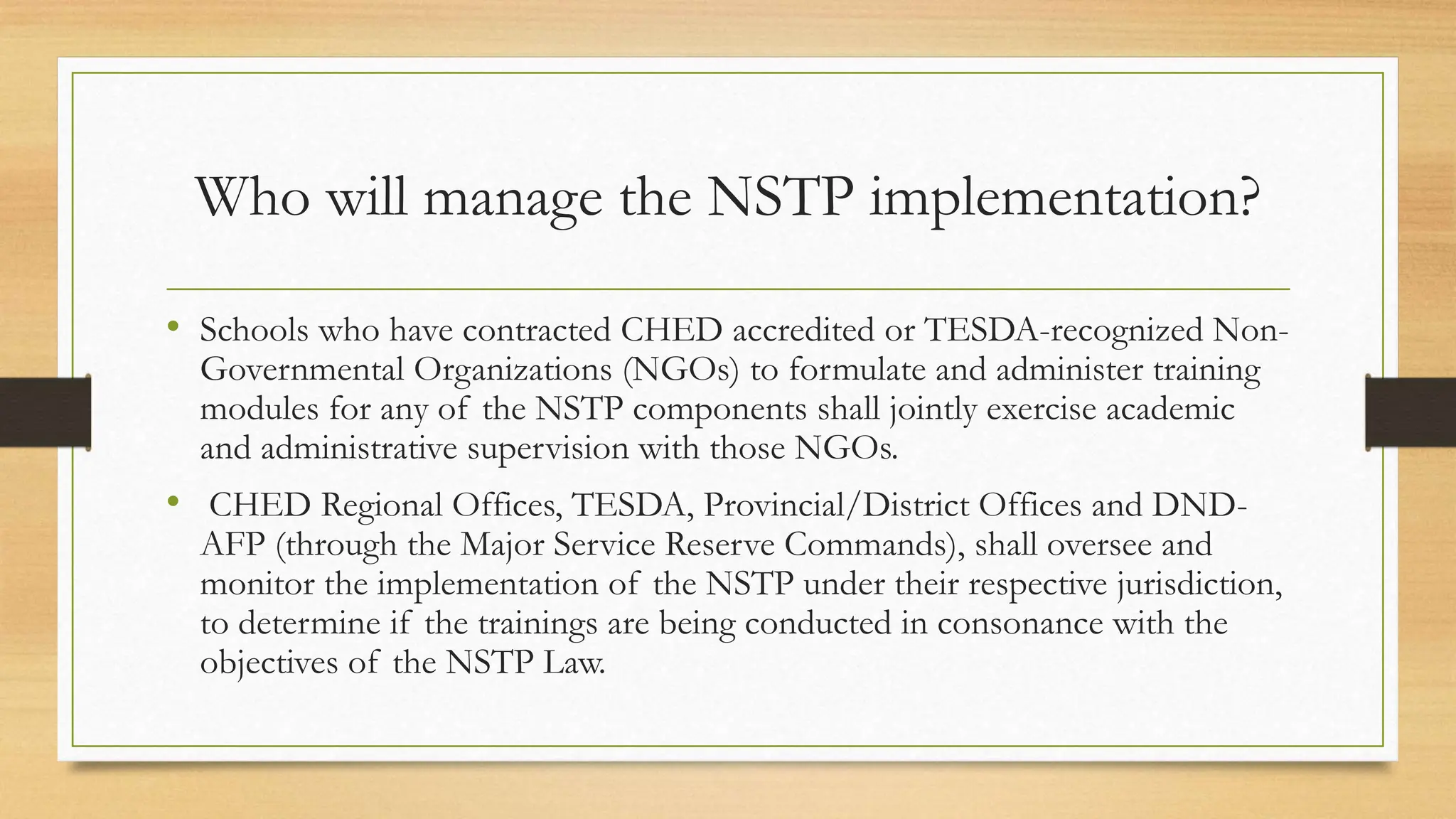National Service Training Program- NSTP. | PPTX