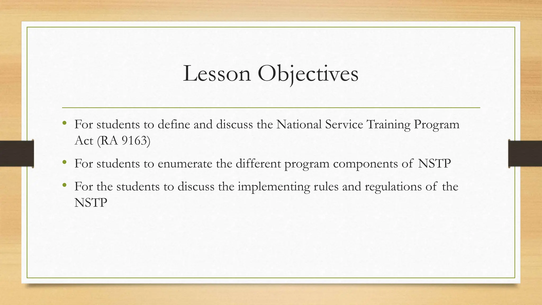 National Service Training Program- NSTP. | PPTX