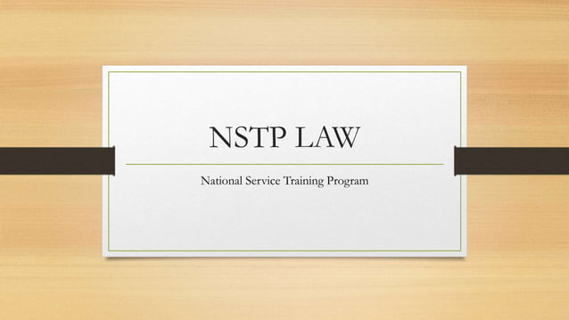 National Service Training Program- NSTP. | PPT