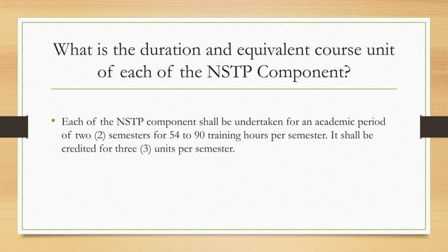 National Service Training Program- NSTP. | PPT