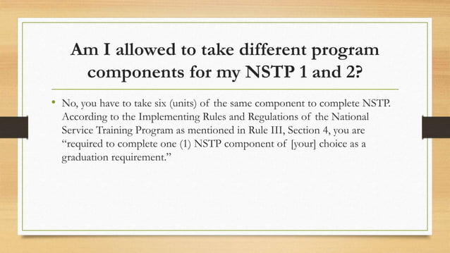 National Service Training Program- NSTP. | PPTX | Education