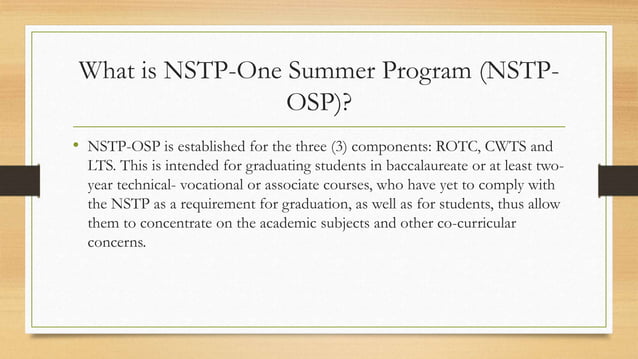 National Service Training Program- NSTP. | PPTX | Education