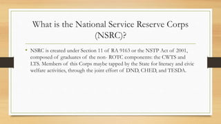 National Service Training Program- NSTP. | PPTX
