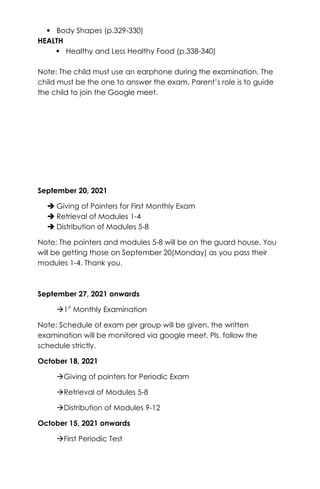 Grade 1 First Monthly Test All subjects. docx | DOCX