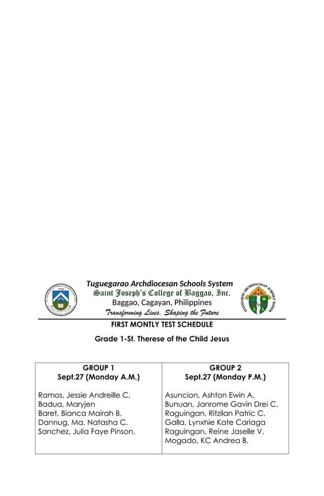 Grade 1 First Monthly Test All subjects. docx | DOCX