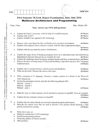 1st Semester M Tech: Computer Science and Engineering (Jun-2016 ...