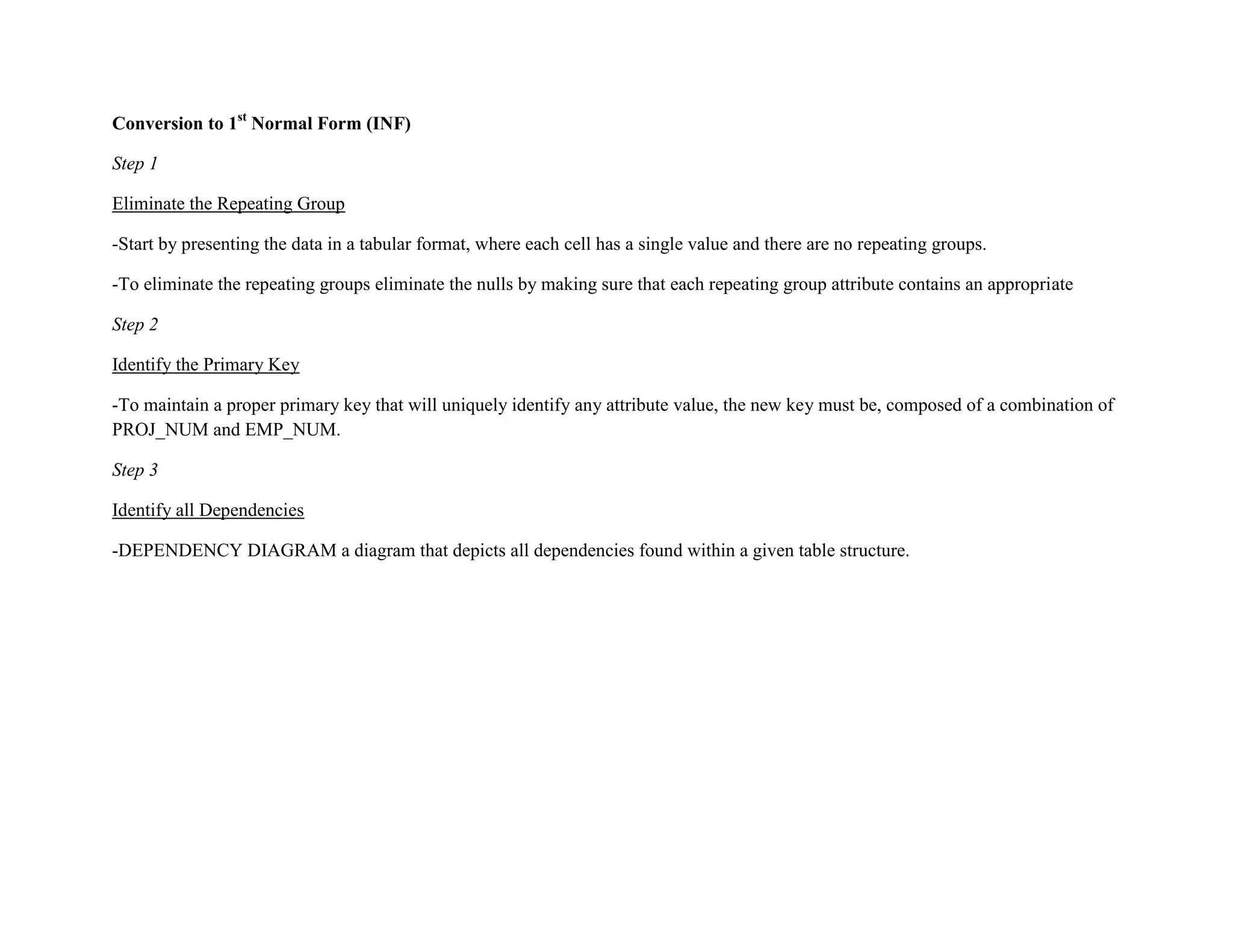 1st normal form | DOCX