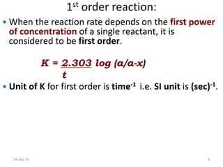 First order complex reaction | PPTX