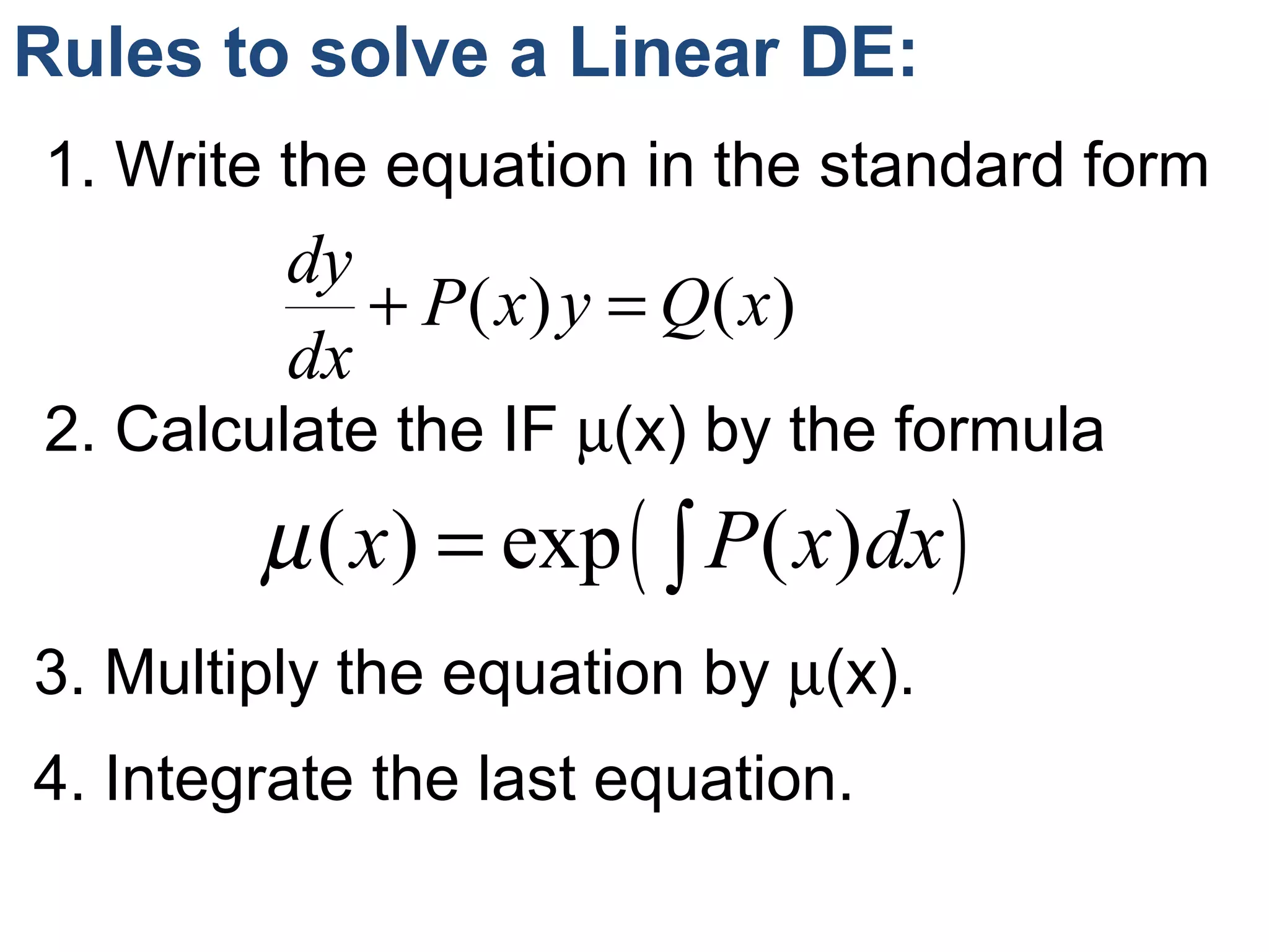 1st order differential equations | PPT