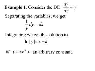 1st order differential equations | PPT