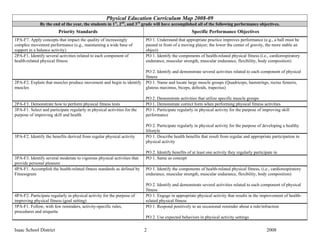 First Grade Physical Education | PDF