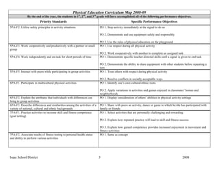 First Grade Physical Education | PDF