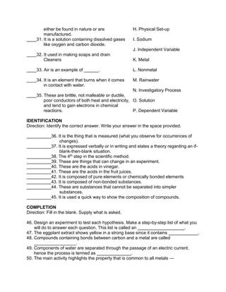 1st Periodic Test - Science 7.docx