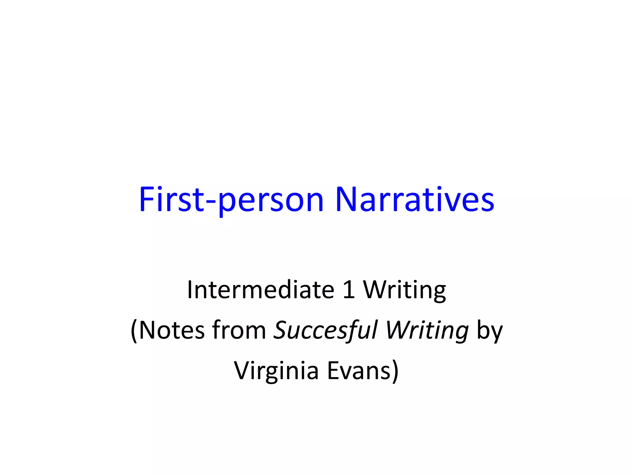 1st Person Narrative | PPTX