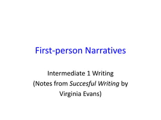 1st Person Narrative | PPTX