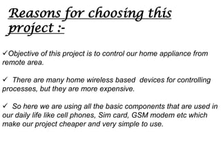 multiple input control by sms using GSM technology | PPT