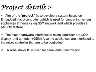multiple input control by sms using GSM technology | PPT
