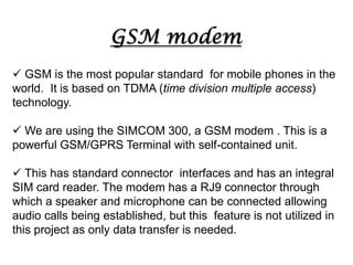 multiple input control by sms using GSM technology | PPTX