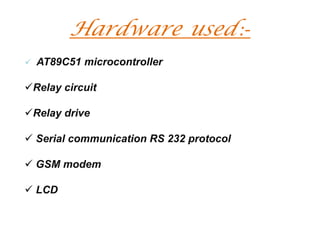 home appliance control using gsm | PPTX | Home & Garden