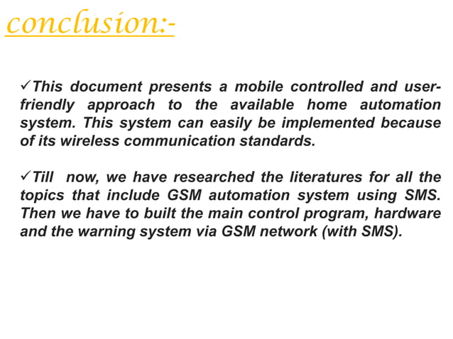 home appliance control using gsm | PPT