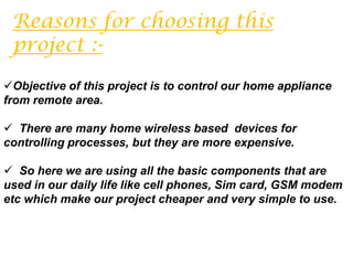 home appliance control using gsm | PPTX | Home & Garden