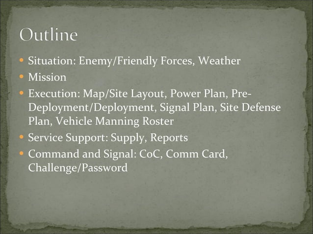 BOLC FTX OPORD Brief | PPT