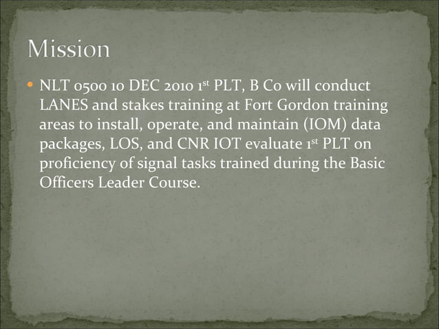 BOLC FTX OPORD Brief | PPT