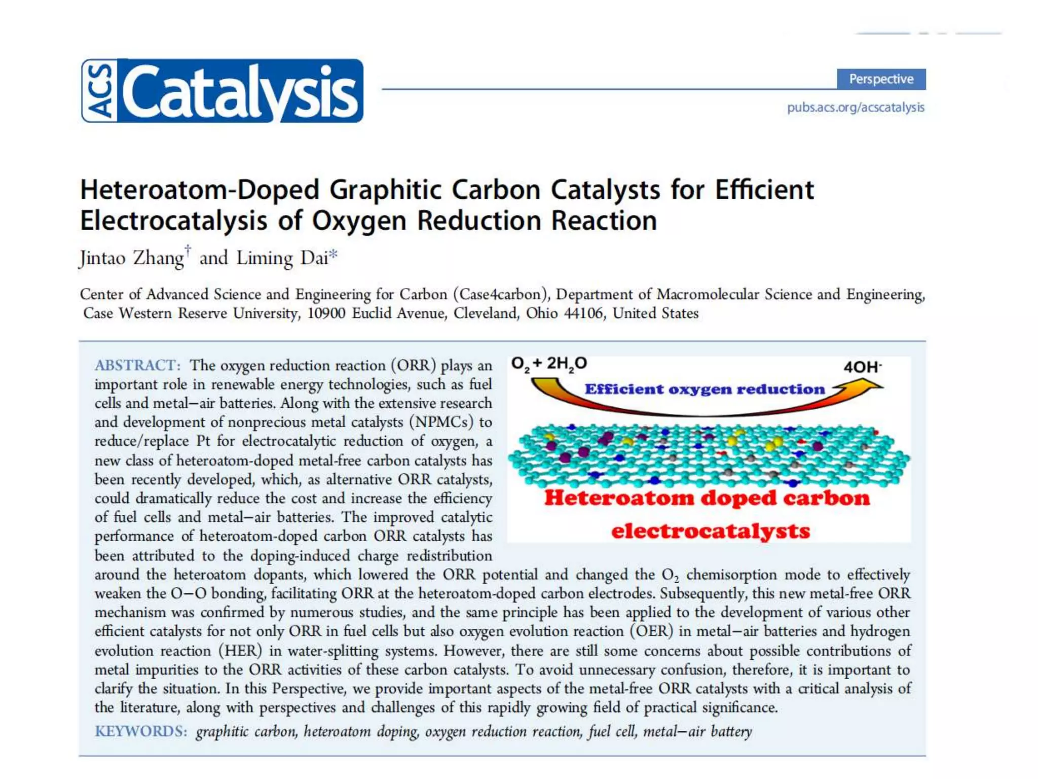 Carbon based catalysts for oxygen reduction reaction (ORR) | PPTX