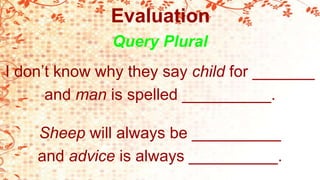 1st qtr 11 plural forms of irregular nouns | PPTX