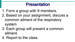1st science 15 common ailments of the respiratory system | PPT