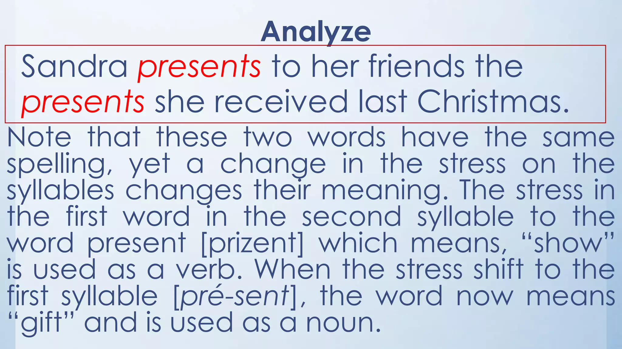 1st qtr 3 stress on the correct syllable | PPTX