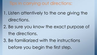 1st qtr 6 follow 5 6 step directions | PPT