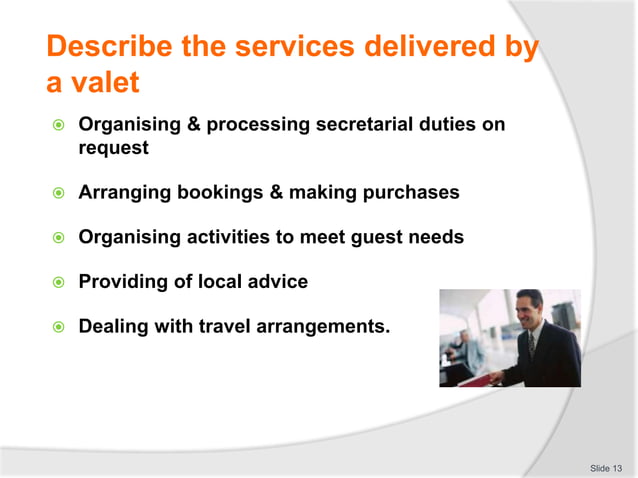 1st PPT_Provide_valet_services_300812.pptx | Personal Care | Style ...