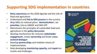 Placing Food and Agriculture on the national SDGs agenda | PPTX
