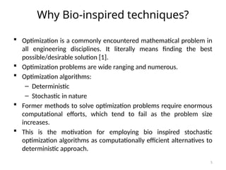 Bio inspired techniques and swarm intelligence | PPTX