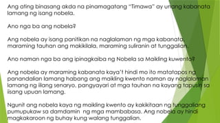 1st Qtr. Week 3. Kahulugan at mga Tunggalian sa Nobela.pptx