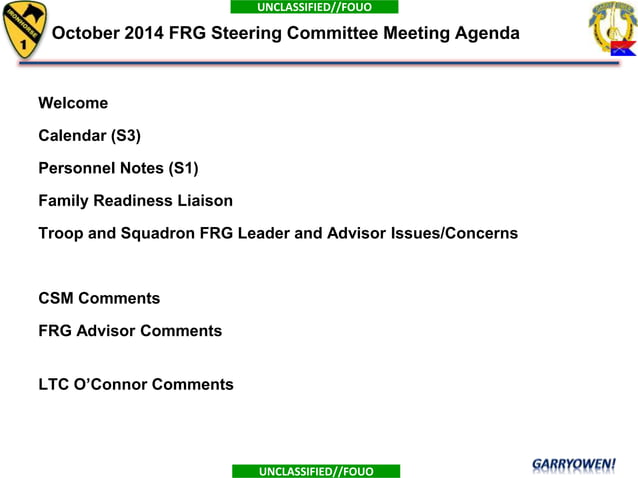 1st quartar FRG Calendar October2014 | PPT