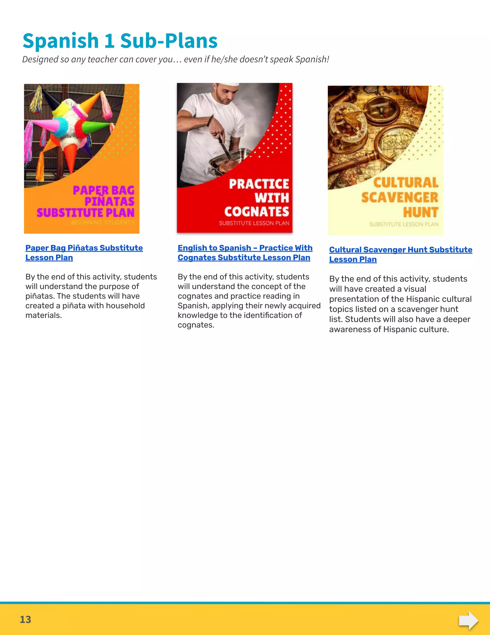 1st Quarter Quarter Spanish Lesson Plans for High School: Class Guide ...