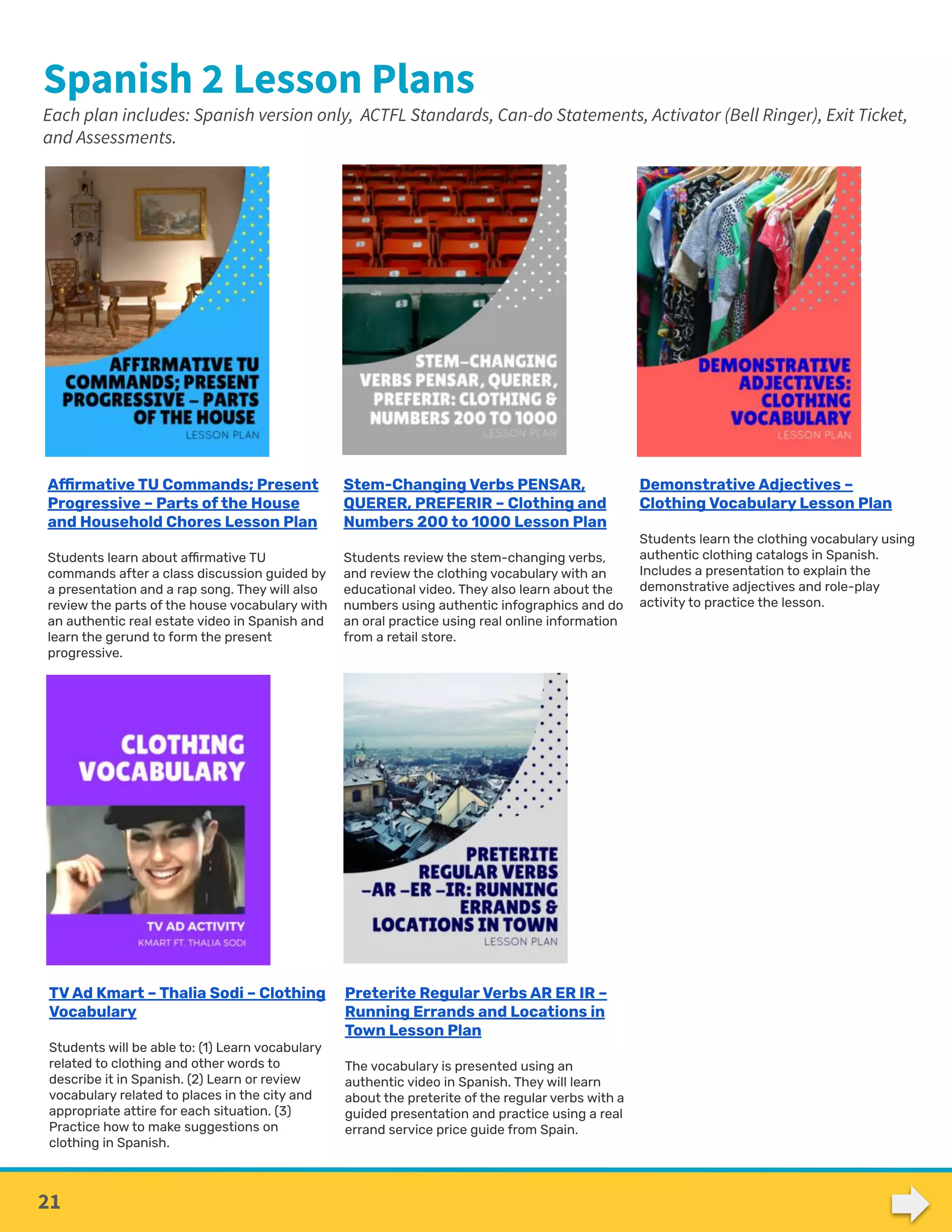 1st Quarter Quarter Spanish Lesson Plans for High School: Class Guide ...