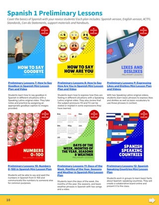 1st Quarter Quarter Spanish Lesson Plans for High School: Class Guide ...