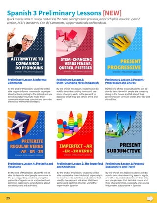 1st Quarter Quarter Spanish Lesson Plans for High School: Class Guide ...