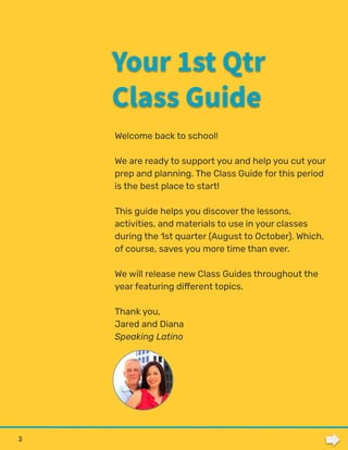 1st Quarter Quarter Spanish Lesson Plans for High School: Class Guide ...
