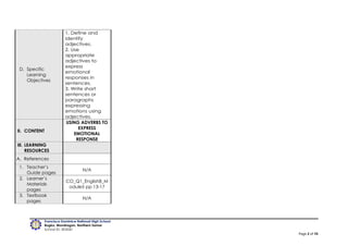 FIRST QUARTER DAILY LESSON PLAN ENGLISH 8.docx | Education