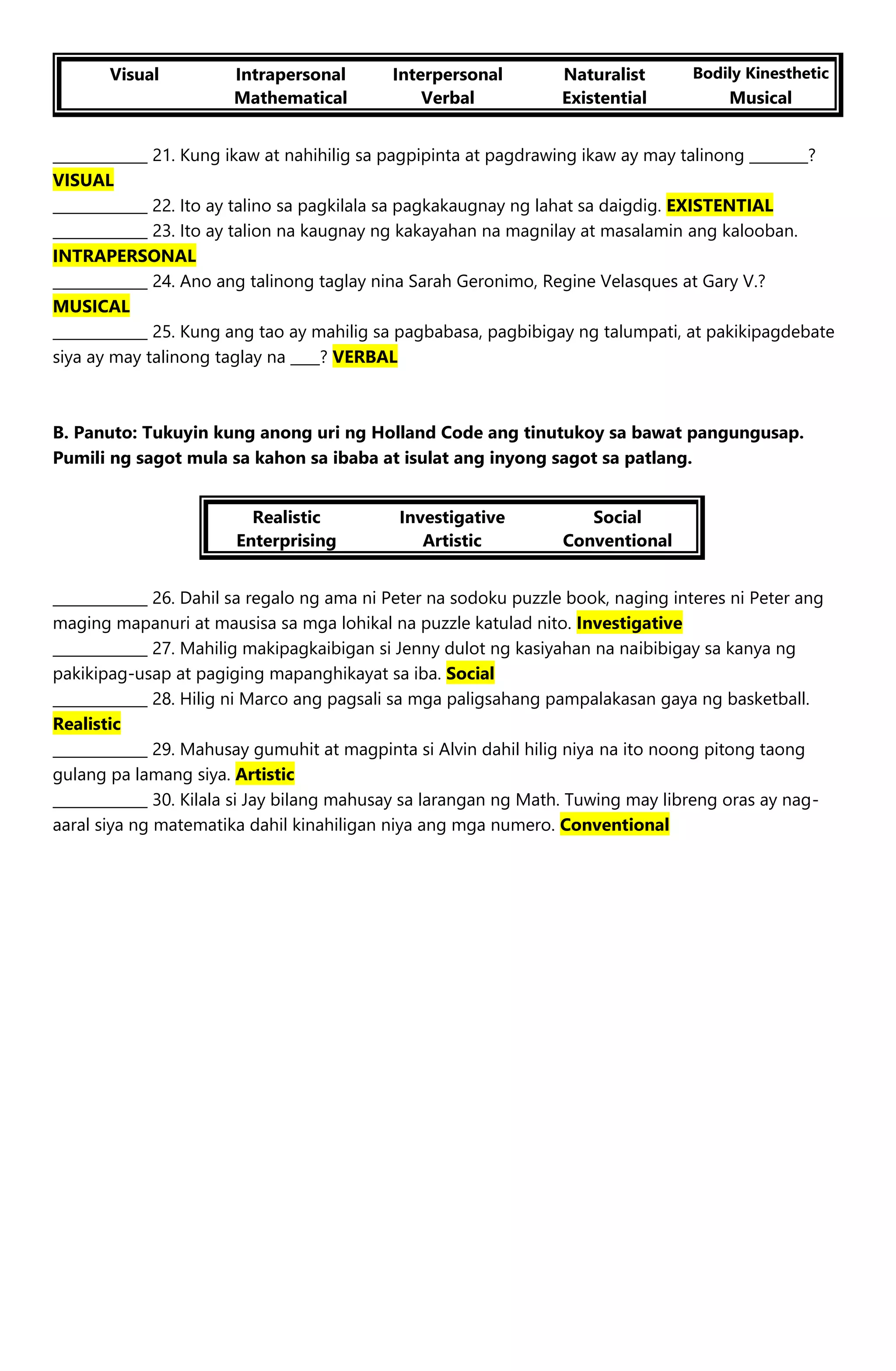 1st Q. Exam Grade 7 - English, Computer, MAPEH & ESP | DOCX