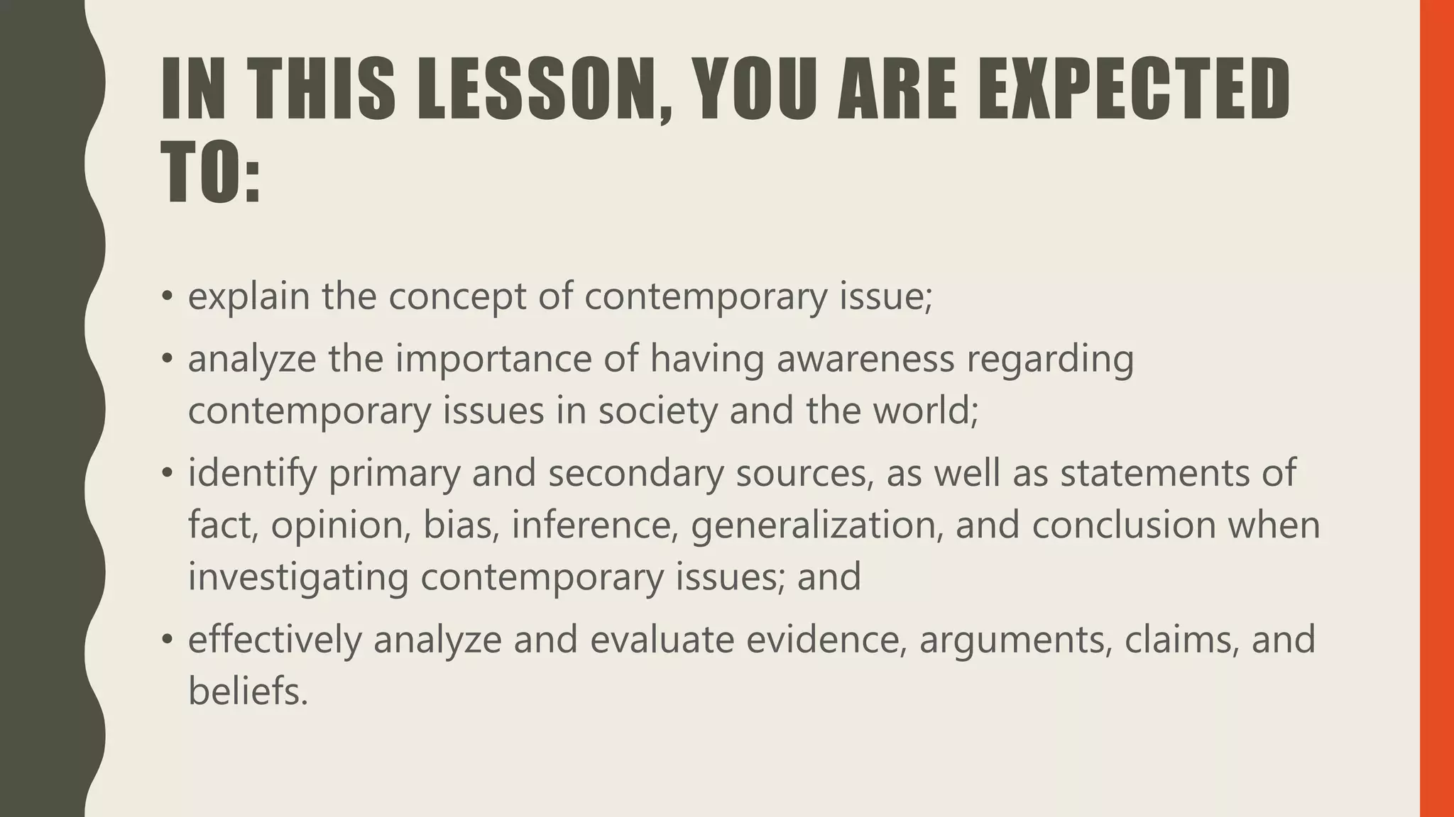 Skills Needed in the Study of Contemporary Issues | PPTX