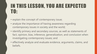 Skills Needed in the Study of Contemporary Issues | PPTX