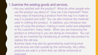 1 st quarter lesson 2.3 generating business ideas | PPTX